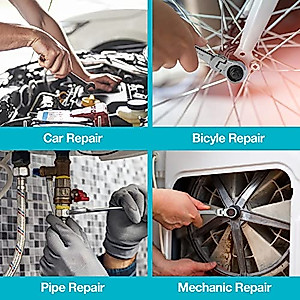 DURATECH 12-Piece Flex-Head Ratcheting Combination Wrench Set, 72-Tooth, Metric, 8-19mm, Cr-v Steel, Organized in Storage Case