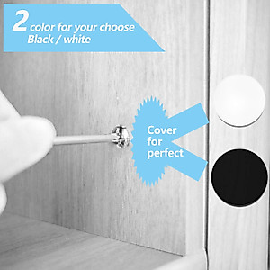 162 Pcs Plastic Screw Hole Covers Stickers Self-Adhesive Screw Hole Stickers for Wood Furniture Cabinet Shelve Plate White