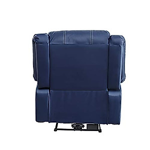 Acme Furniture PU Upholstered Power Recliner with USB Port, Blue