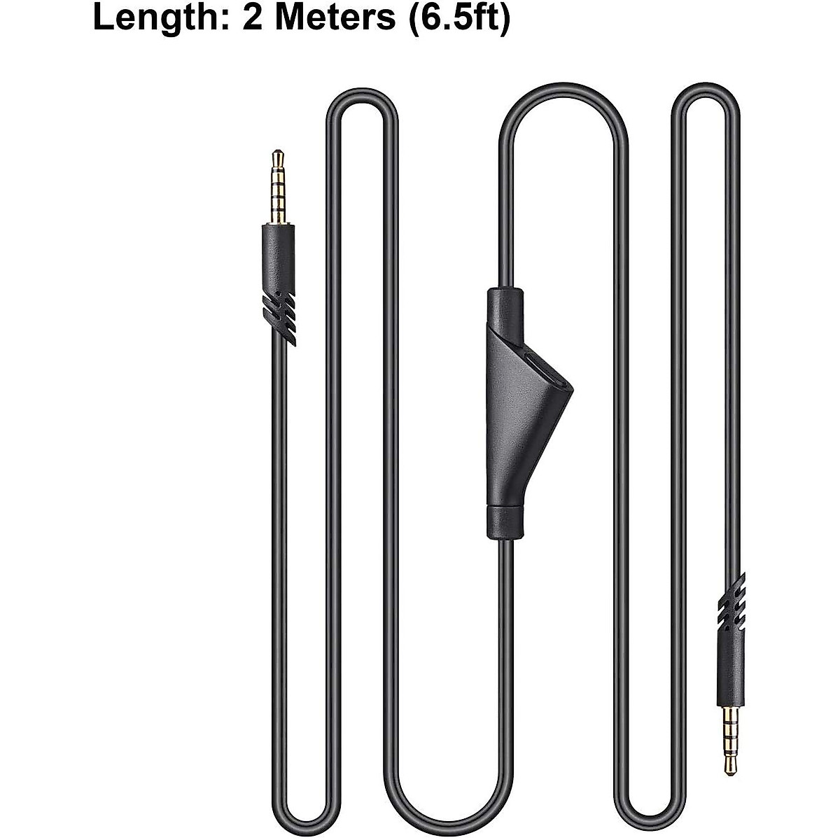 YARENKA Replacement Astro A10 A40 Cable, 2.0M A40 Inline Mute Cable Cord Compatible with Astro A10/A40 Gaming Headsets Xbox One Ps4 Controller Headphone Audio Extension Cable 6.5 Feet Black