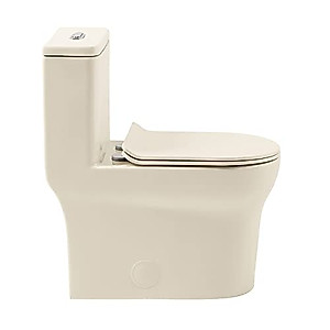 Swiss Madison Well Made Forever SM-1T111BQ, Burdon One Piece Square Toilet Dual Flush 1.1/1.6 gpf in Bisque