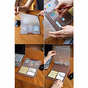 ELSKY Office Mouse Mat for Computer or Laptop,Gmaing Mouse Pads/Mouse&Desktop Protector/Keyboard Pad,Drawing & Writing Pad with Card Schedule Pockets,Cover with 2 Transparent Sheets for Memo (Coffee)