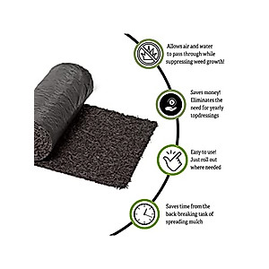 Gardener's Supply Company Recycled Rubber Walkway | Natural Looking Permanent Mulch Pathway Solution and Plants Vegetables & Flower Garden Barrier | Garden Edging Border Mat - 8' x 2'