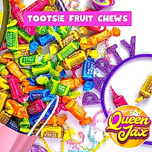 Fruit Chews - 1 Pound Bag - Assorted Candy - Chewy, Fruity and Delicious - Cherry, Lemon, Lime, Orange and Vanilla - QUEEN JAX - Individually Wrapped Candy - Fresh, Mouth Watering and Scrumptious Bulk Candy Bag - Buy In Bulk and Save!