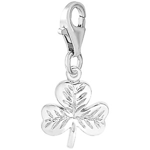 Rembrandt Charms Shamrock Charm with Lobster Clasp, Sterling Silver