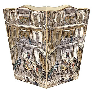 Marye-Kelley- Library of Congress Wastepaper Basket, Wood Wastepaper Basket, Decoupage, Handmade, Made in The USA