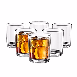 KooK Classic Whiskey Glasses, Double Old Fashioned Glass Cups, Drinking Glasses, Durable Glassware, Perfect for Bar or Home Use, Great for Bourbon, Scotch, Cocktails, Set of 6, 12 Oz