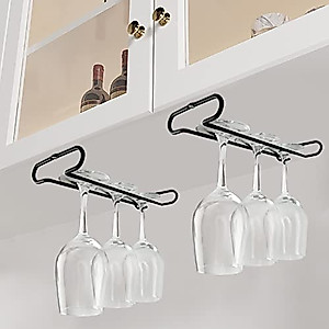 QPIX DIGITAL 2 Pack Wine Rack Wall Mounted, Metal Hanging Wall Wine Rack, Wall Wine Bottle Holder for Adult Beverages or Liquor Storage, Mounted Wine Rack for Home & Kitchen Display Decor (Black)