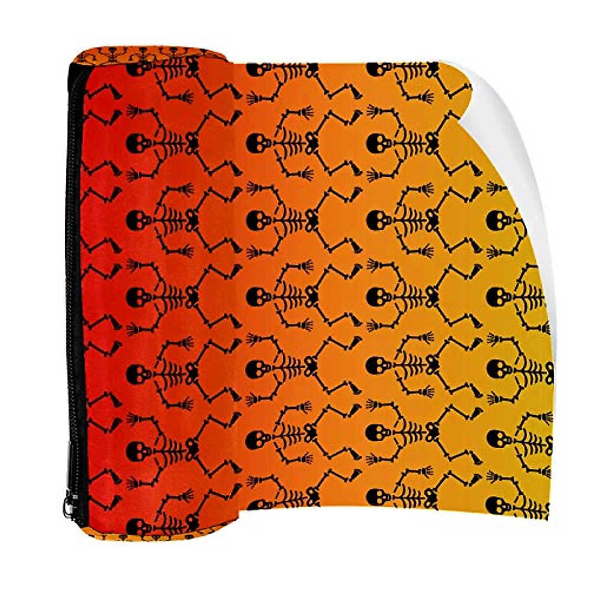 Skeleton On Gradient Orange Pencil Bag Pen Case Stationary Case Pencil Pouch Desk Organizer Makeup Cosmetic Bag for School Office