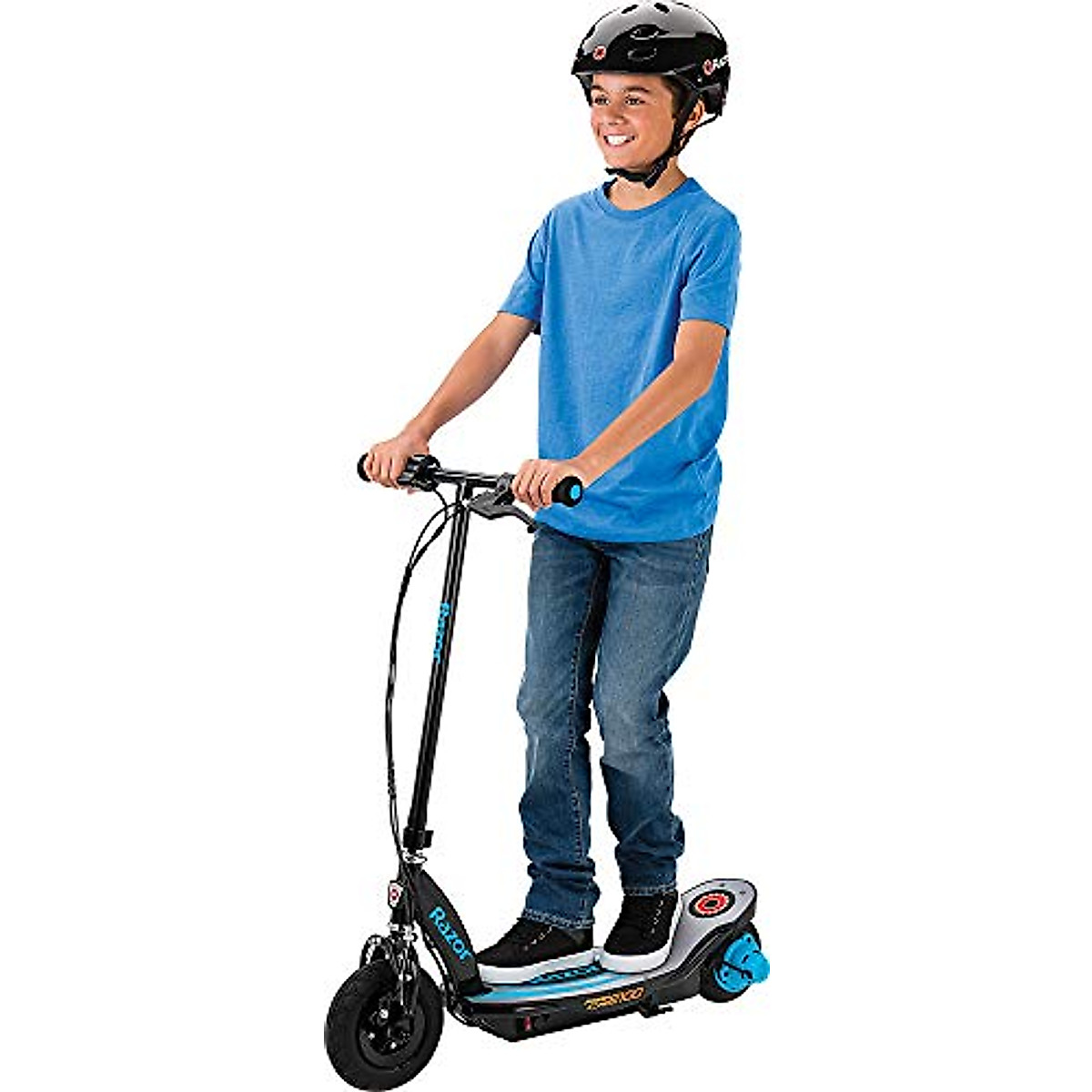 Razor Power Core E100 Electric Scooter for Kids Ages 8+ - 100w Hub Motor, 8" Pneumatic Tire, Up to 11 mph and 60 min Ride Time, For Riders up to 120 lbs