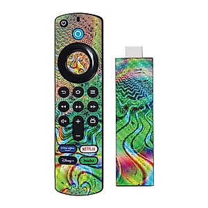 MightySkins Carbon Fiber Skin Compatible with Amazon Fire TV Stick 4K Max - Psychedelic | Protective, Durable Textured Carbon Fiber Finish | Easy to Apply and Change Styles | Made in The USA
