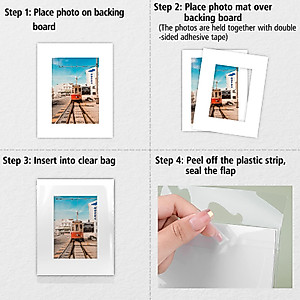 Golden State Art, Pack of 10 White Pre-Cut 8x10 Picture Mat Bevel Cut 4.5x6.5 Opening for 5x7 Photo with White Core Matte Sets Includes 10 High Premier Acid Free Mats & 10 Backing Board & 10 Clear Bag