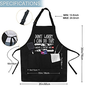 Cusugbaso Funny Aprons for men, Chef Cooking Aprons One Size with Three Pockets Funny Grill Gifts for Men, Dad, Husband - Cooking Chef Aprons for Birthday, Christmas, Fathers Day