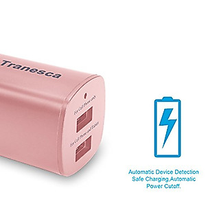 Tranesca Dual USB Wall Charger and 6ft Charging Cable (Rose Gold)