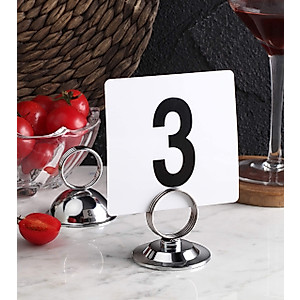 New Star Foodservice 23398 Ring-Clip Table Number Holder/Number Stand/Place Card Holder, Set of 12, 1.5-Inch
