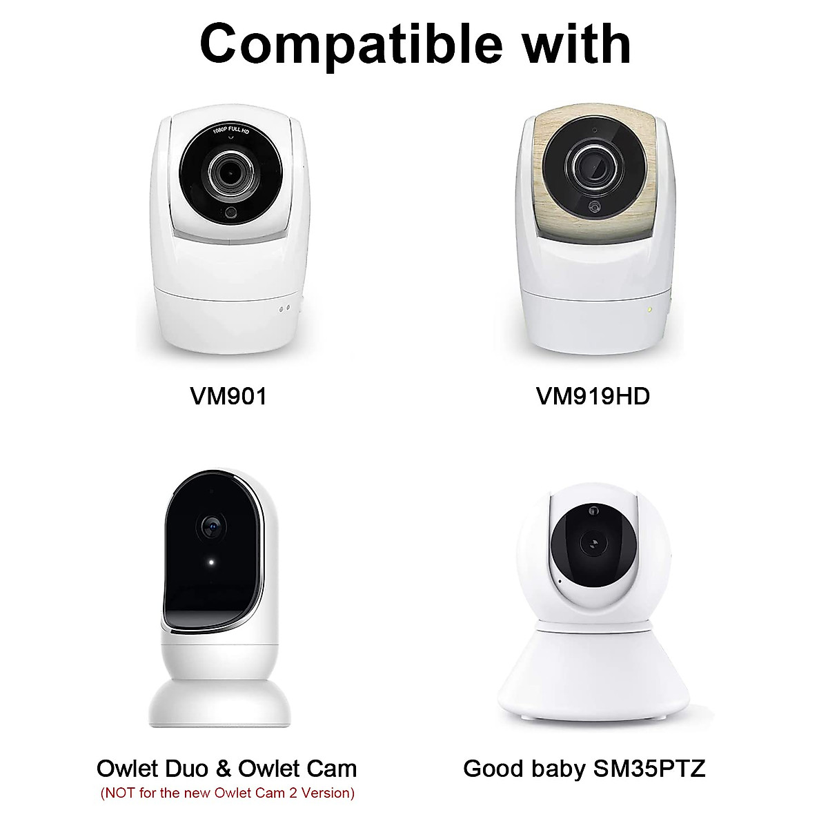 SZAOYU Baby Monitor Mount Compatible with Vtech VM901 & VM919HD and Other Baby Monitor Camera with1/4 Threaded,15.7 inches Flexible Clip Clamp Mount Long Gooseneck Arm,Holder