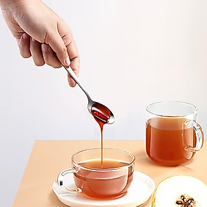 AYFDISHS 6-Piece Demitasse Espresso Spoons,5.1-Inch Mini Coffee Spoons Stainless Steel Small Spoons Mini Espresso Spoon for Dessert Ice Cream