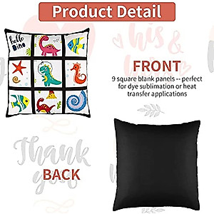 LYFLES Sublimation Blanks Blanket 40" x 60" with 9 Panel and 2PCS Blank Pillow Cases 16" x 16" with 9 Printable Panels