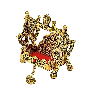 Laddu Gopal Metal jhula Traditional Metal Gold Plated Laddu Gopal Krishna Pooja Jhula