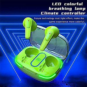 ESYEM Mini Portable Headphones Digital Display Touch-Control Earbuds Noise Reduction Bluetooth 5.3 Sport Earbuds Earphones with LED Breathing Lamp