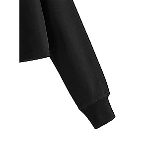 Remidoo Women's Casual Skull Print Long Sleeve Crop Top Hoodie Sweatshirt SK-Black Medium