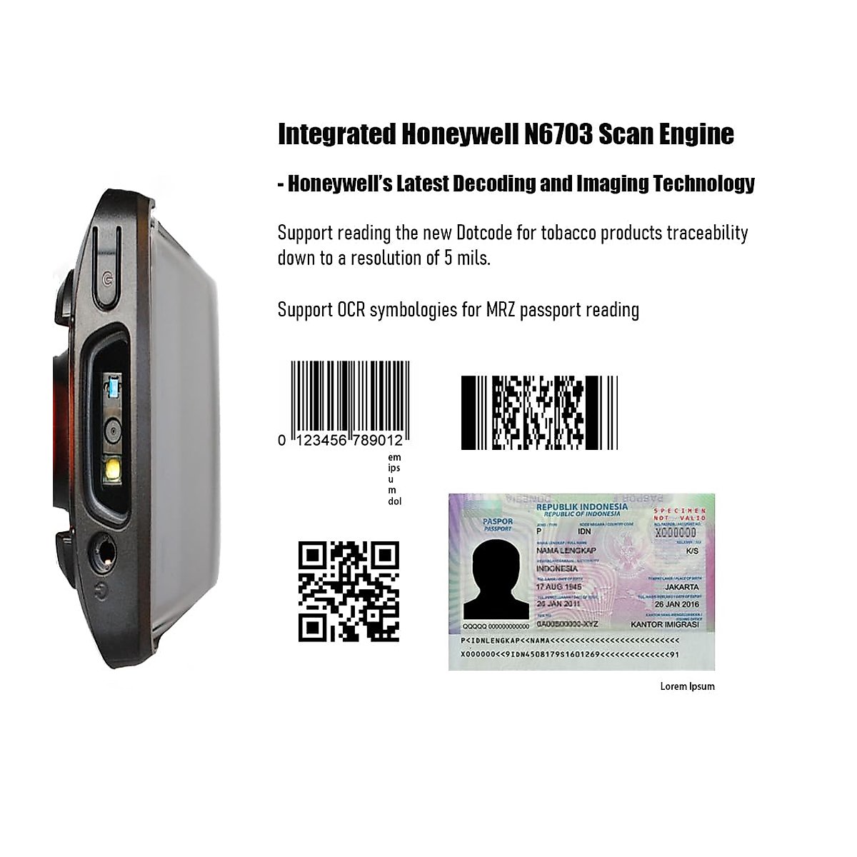 Rugged 4G LTE Android Barcode Scanner Pistol Grip Handheld Mobile Computer 5" Touch Screen with Honeywell N6603 1D 2D Code Reader WiFi GPS for Enterprise WMS