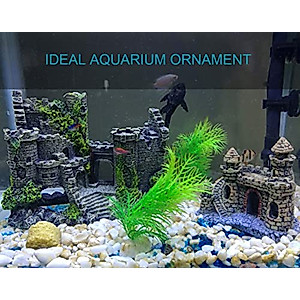 SLOCME Aquarium Ornaments Resin Castle Decorations - Fish Tank Supplies Accessories, Eco-Friendly Fish Tank Castle Aquarium Ornament