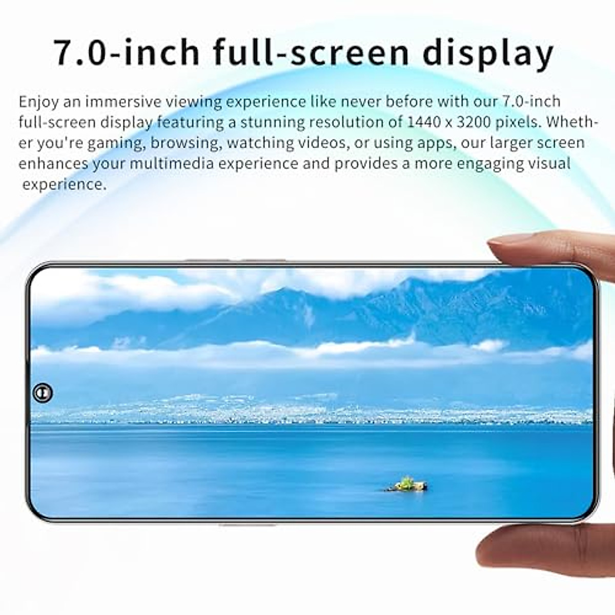RAYPUR Cell Phone S30 Ultra 7.0HD Android13 5G Phone 8GB 256GB Smartphone 6800mAh 108MP Face Unlock NFC Snapdragon 8 Gen2 Mobile Phones,White-256GB