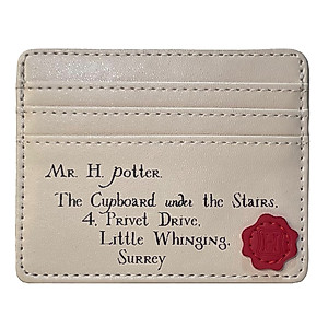 Harry Potter Minimalist Front Pocket Faux Leather Wallet- Slim Credit Card holder- Hogwarts Acceptance Letter wallet bag for Men and Women, Beige (ZZKJrfid4)