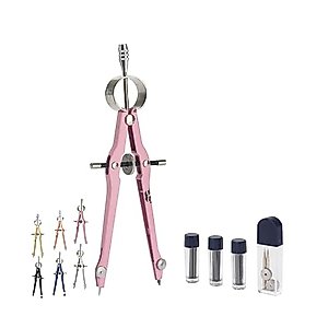 Mr. Pen- Professional Compass for Geometry, Pink, Extra Leads, Metal Compass, Compass, Compass Drawing Tool, Drawing Compass, Drafting Compass, Compass for Students, Compass for Woodworking