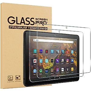 KONCOOL [2-Pack] All-new Fire HD 10 2021/Fire HD 10 Kids/Fire HD 10 Kids Pro/Fire HD 10 Plus Screen Protector,HD Anti-Scratch Anti-Fingerprint 9H Hardness Tempered Glass (10.1 Inch)，for 2021/2023 Released