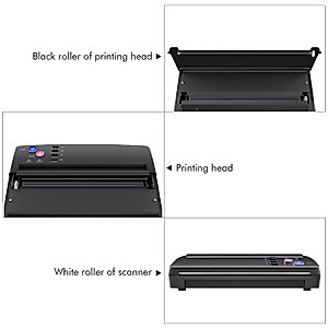TATELF Tattoo Stencil Machine Thermal Copier Tattoo Stencil Printer with 20pcs Transfer Paper for tattooing Artists (Black)