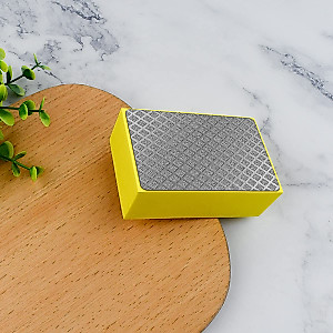 1 Pcs Diamond Hand Pad Sanding Block Sharp Glass Grinding Polishing Pad Sanding Block Foam Backing Hand-Held Sanding Block for Sanding Polishing Marble Tile Ceramics (60#)