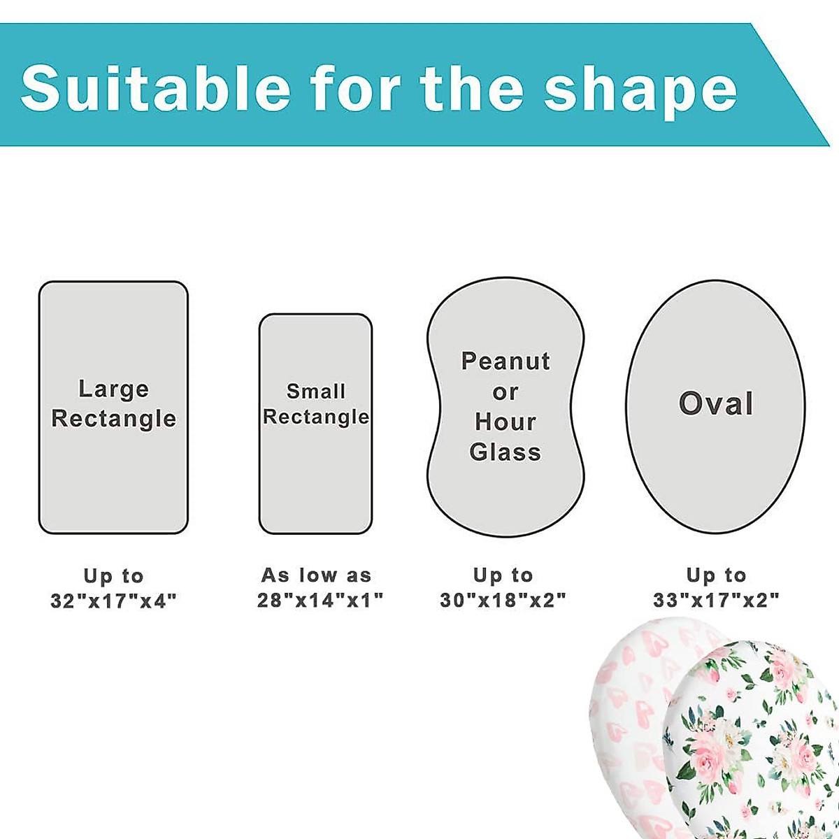 Fitted Bassinet Sheets Fitted for Baby Girl, 33"x16" Stretch to Fit Different Cradle and Bassinet Mattress Set, Ultra Soft Breathable Cozy Cradle Sheets, 2 Pack. (Love - Flowers)