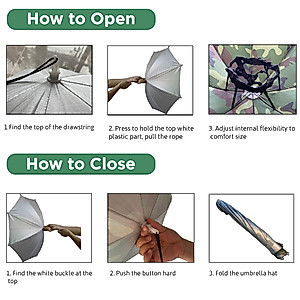 Mifashion Umbrella hat for kids and adult （Silver-Camouflage