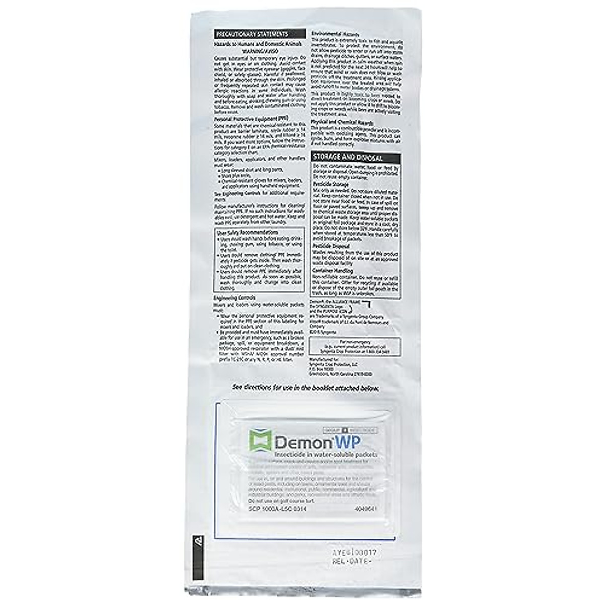 Syngenta - H-AP-2319890 - Demon WP Insecicide, 1 Envelope (9.5g) containing 4 (0.33 ounces) packets Clear white