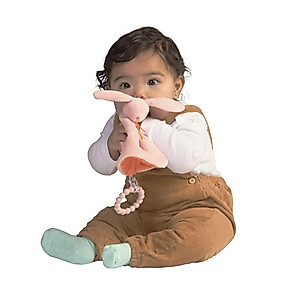 Manhattan Toy Hippity Hop Pink Bunny Soft Baby Lovie with Textured Teether