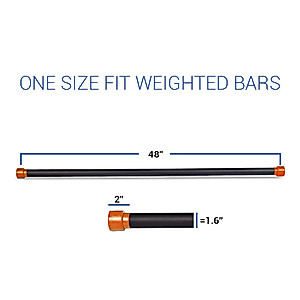 The Fitness Alley Sculpting Workout Bars/Body Toning Steel Bars - 10lb (Orange)