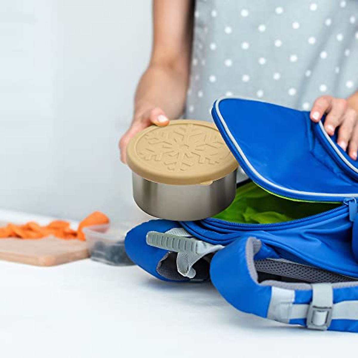 Stainless Steel Containers with Lids, Metal Food Storage Container, Snack Bowls, 5 Pack, Silicone Lid, Nesting, Stackable, Round, Lunch Meal Prep, Salad Bowl, Bento Box for Kids, Toddlers, Houseables