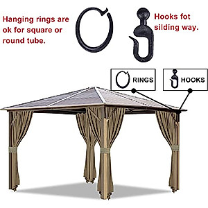 12'x12' Gazebo Curtains Outdoor Waterproof, Universal Replacement Curtain 4-Panels, Sidewalls with Zipper for Garden, Patio, Yard (Only Curtains)