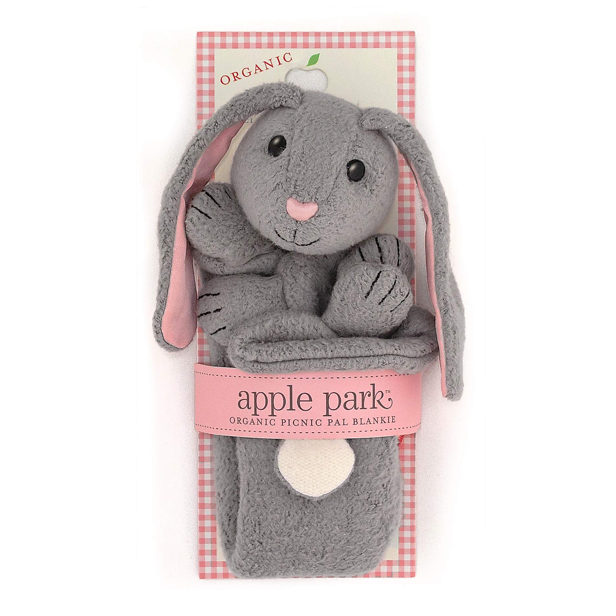 Apple Park Picnic Pals - Bunny Blankie, Blanket Baby Toy for Newborns, Infants, Toddlers - Hypoallergenic, 100% Organic Cotton