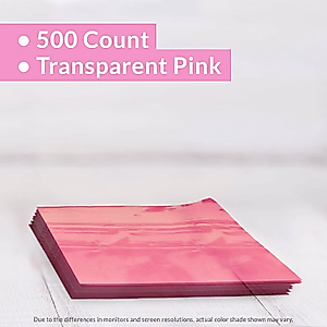 Oasis Supply Twistable Cellophane Wrappers for Candy, Holds Tight, for All Soft or Hard Candies, 4 x 4" 500 Sheets, Pink
