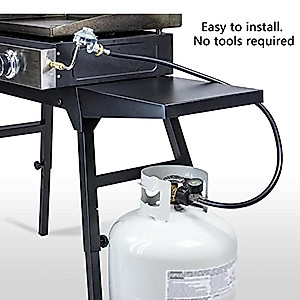 ATKKE Propane Hose Adapter 1lb to 20lb with Gauge, 4FT Propane Tank Grill Adapter Converter for Weber Q Grill, Mr. Heat Propane Heat, Blackstone 17/22‘’ Griddle, Coleman Camping Stove and More