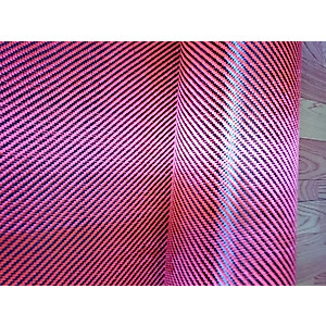 GatherTOOL 1PC Carbon Aramid Fiber Hybrid Fabric Cloth 50cm Width and 100cm Length Orange Twill Weave 190gsm