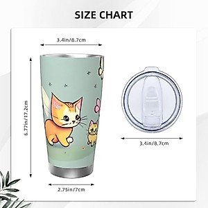 WXZYFP Car cup (single silver rim), can use a straw or drink directly, easy to use.Kitten Butterfly