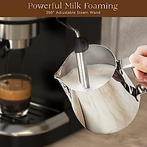 Small Espresso Machine, Frossvt 20 Bar Espresso Maker with Milk Frother/Steam Wand for Latte and Cappuccino, Compact Expresso Coffee Machines with 47 oz Removable Water Tank for Home and office, Black