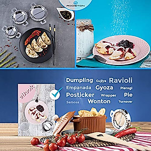 Dumpling Maker Press Set of 3 Molds – BONUS Pastry Mat, Empanada Press for Cooking Pierogi Ravioli Turnover Wrappers, Stainless Steel Dumpling Mould - Pack of 3 Sizes with Silicone Dough Mat