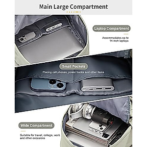 Laptop Backpack For Women Men 14 Inch Waterproof College Backpack With Laptop Compartment Aesthetic Backpack Small Backpack Purse For Women Anti Theft Cute Backpack Rucksack Lightweight Work Backpack