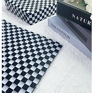 MUNILAIL 100 Sheets Checkered Tissue Paper 14 x 20 Inches Black and White Tissue Paper for Gift Bags Bulk Race Car Wrapping Paper Gift Paper Tissue for Birthday Gift Packing Crafts