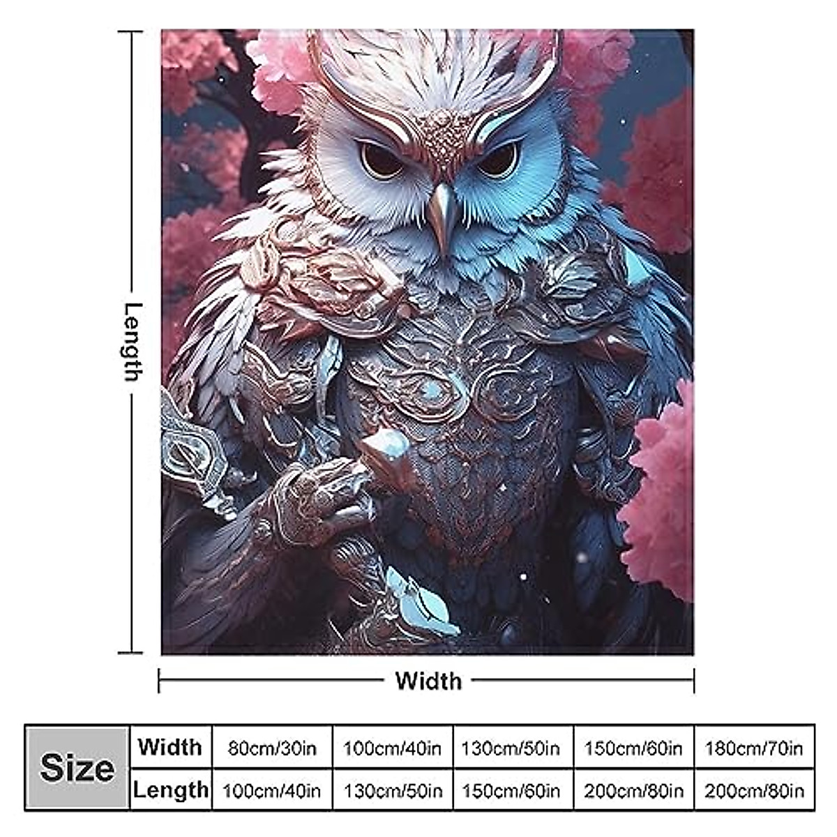Joint Gou Wild Animal Blanket, Fleece Flannel Cozy Throw Blankets, Breathable Lightweight Warm Bed Blanket Fantasy Bird Blanket for Couch Bed Sofa All Season 70"x80"